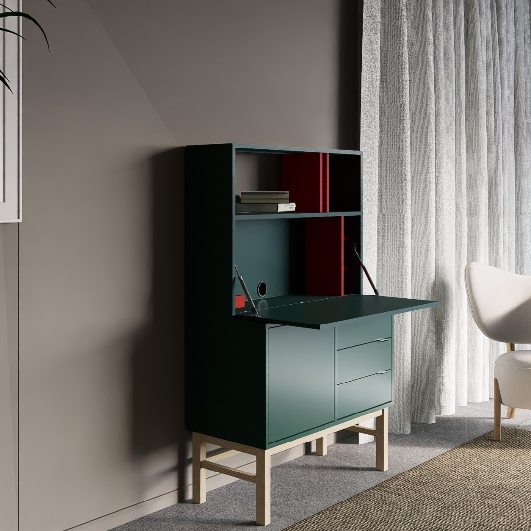 SEK-MODEL-1 - sekretarzyk, zamykane biurko z szafką i szufladami ...